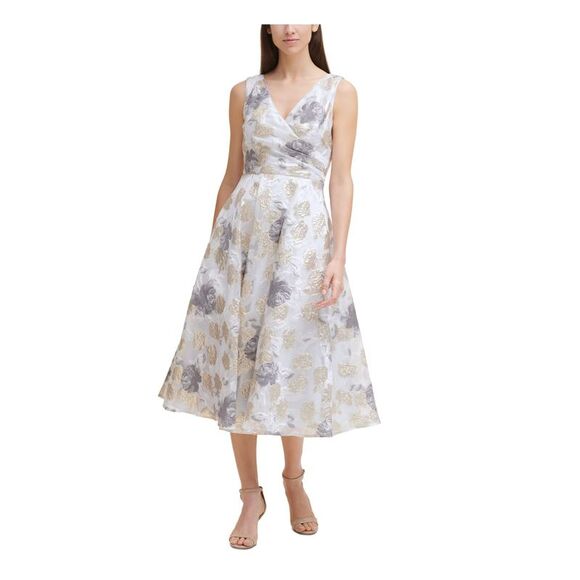 Eliza J | Dresses | Eliza J Womens Ivory Chiffon Sleeveless Midi ...